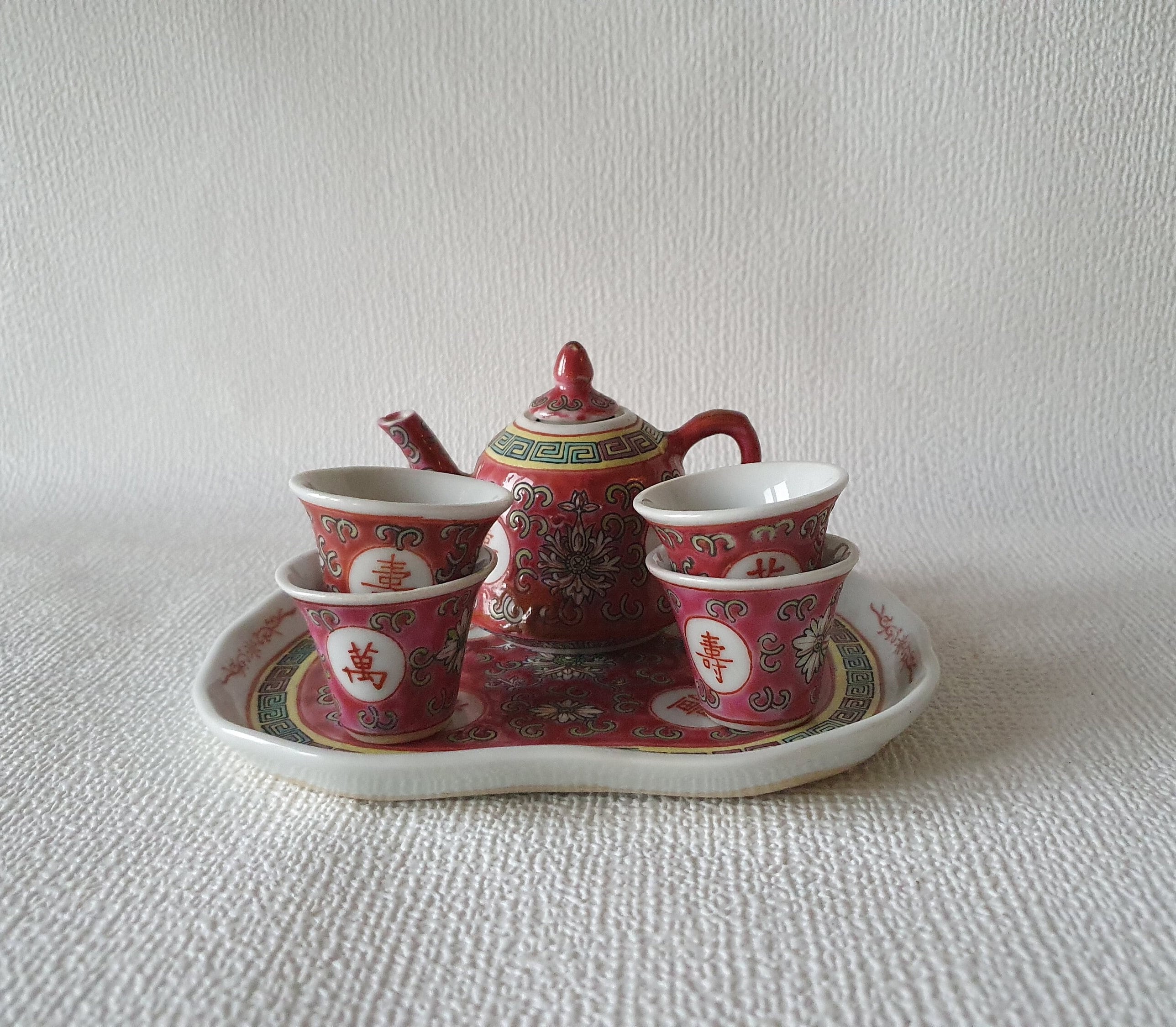 Vintage Chinese Mun Shou Pink Famille Rose Longevity Miniatuur - Etsy