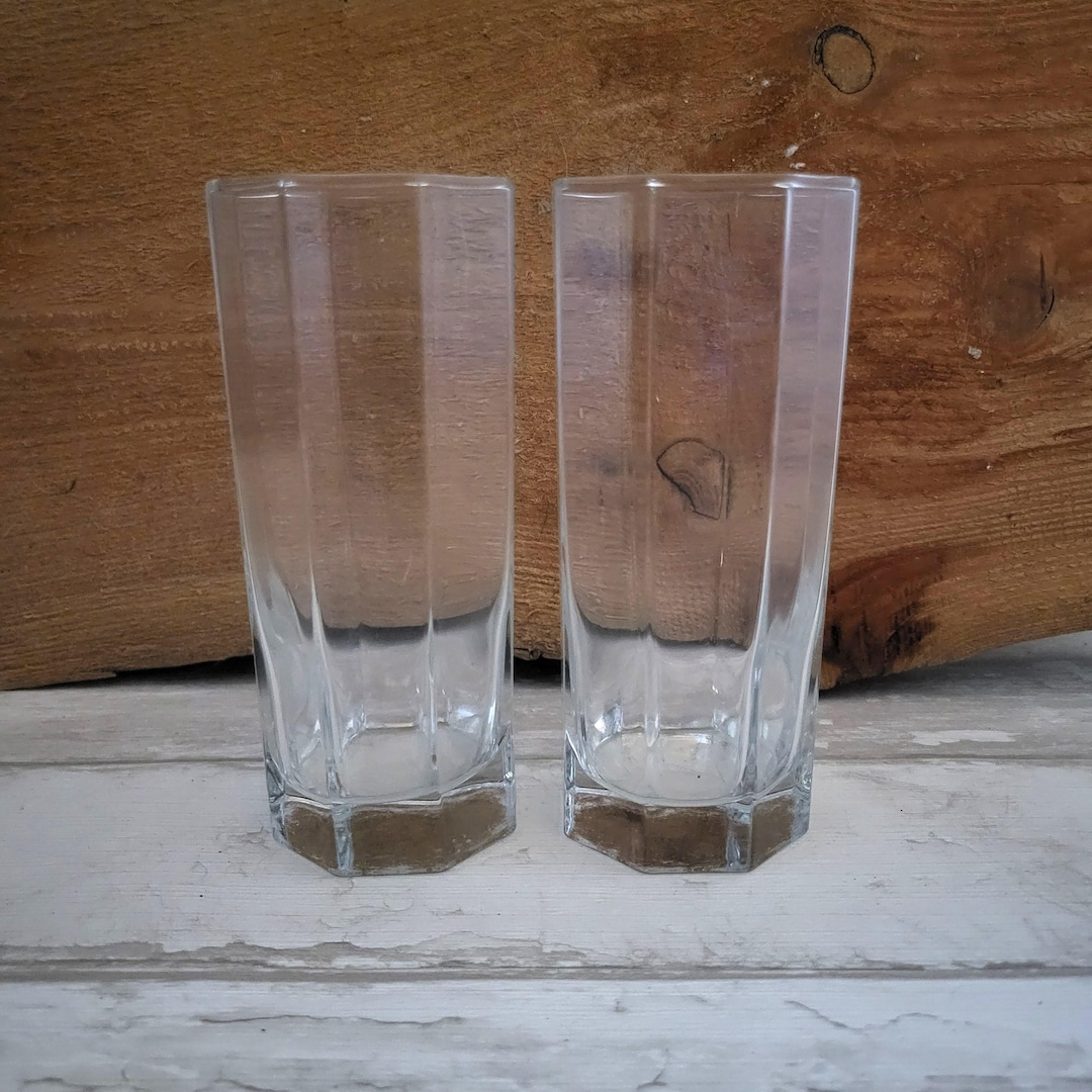 Luminarc Octime Long Drink Glasses | Vintage Set of 2 | Clear ...