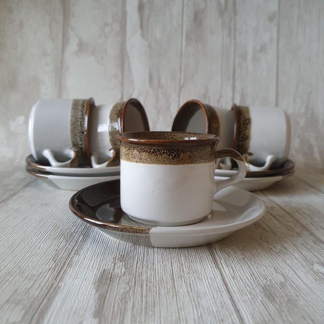 HITKARI India Set of 5 Coffee or Tea Cups With Saucers in Beautiful ...