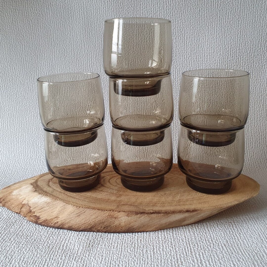 Luminarc Charming Water, Wine or Juice Glasses Made of Brown Smoked ...