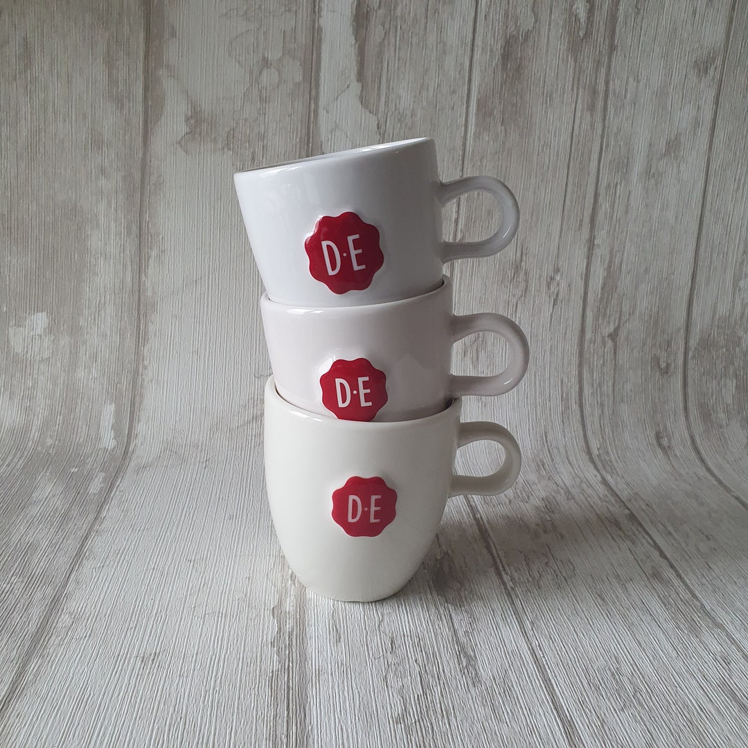 Douwe Egberts Holland White Coffee Mugs With the Red Douwe Egberts ...