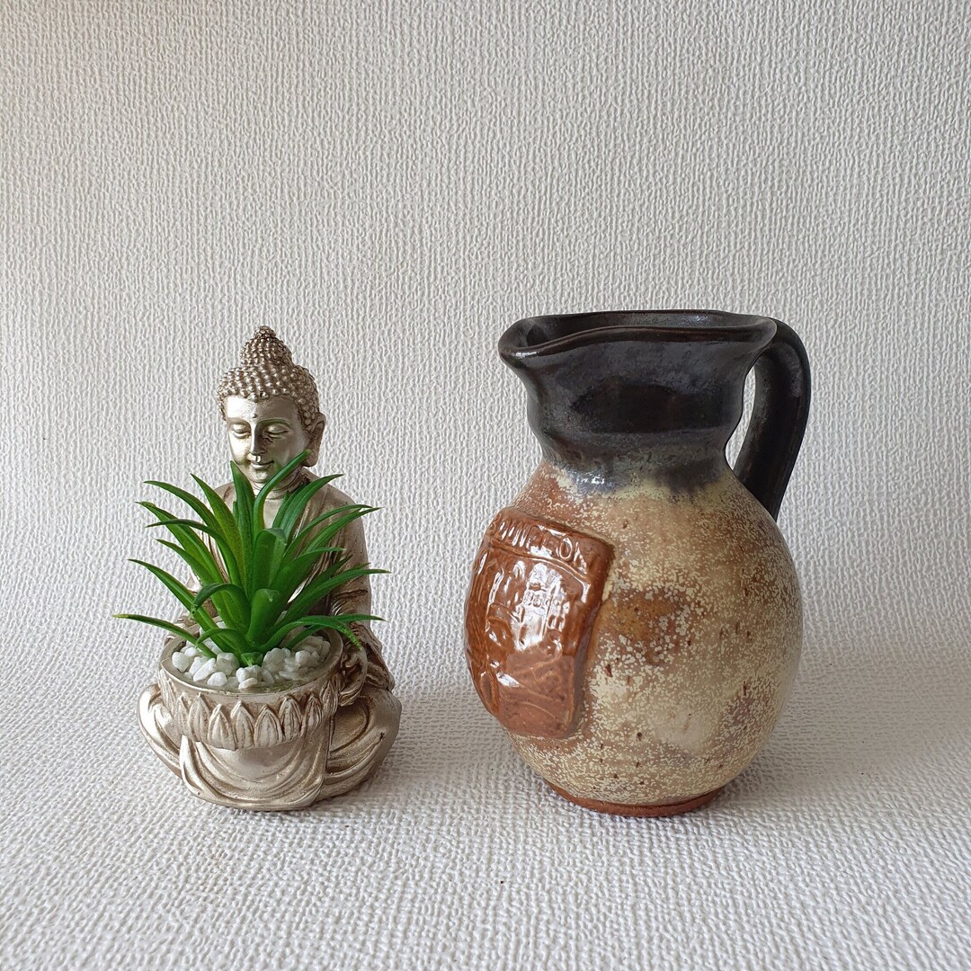 Sturdy Pouring Jug/beer Jug/ear Vase With Print of the City of Bouillon ...