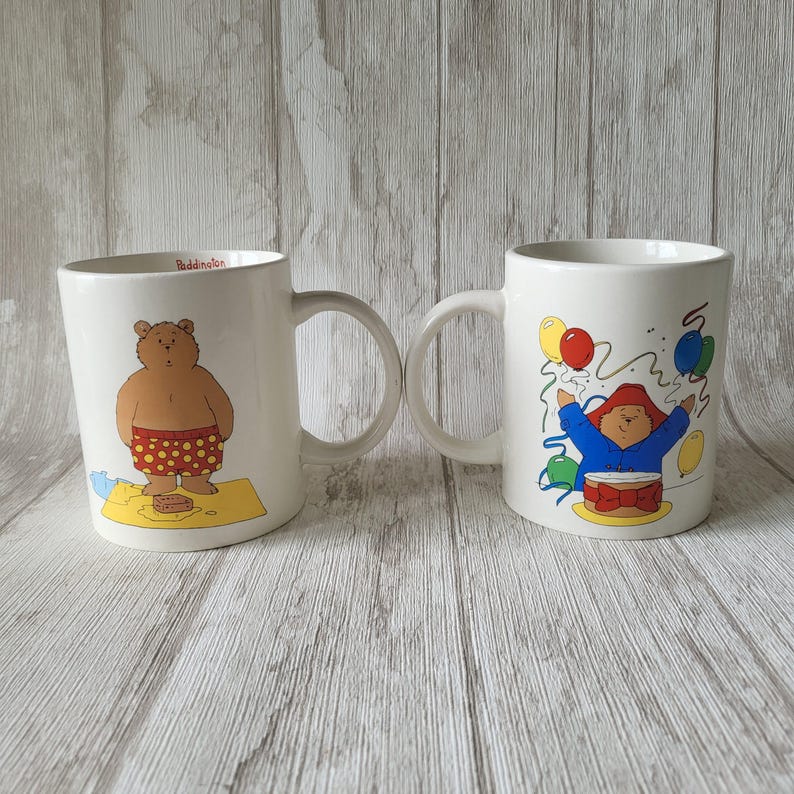 Vintage Paddington Bear Mugs in 3 Variations: "birthday", "in the Bath ...
