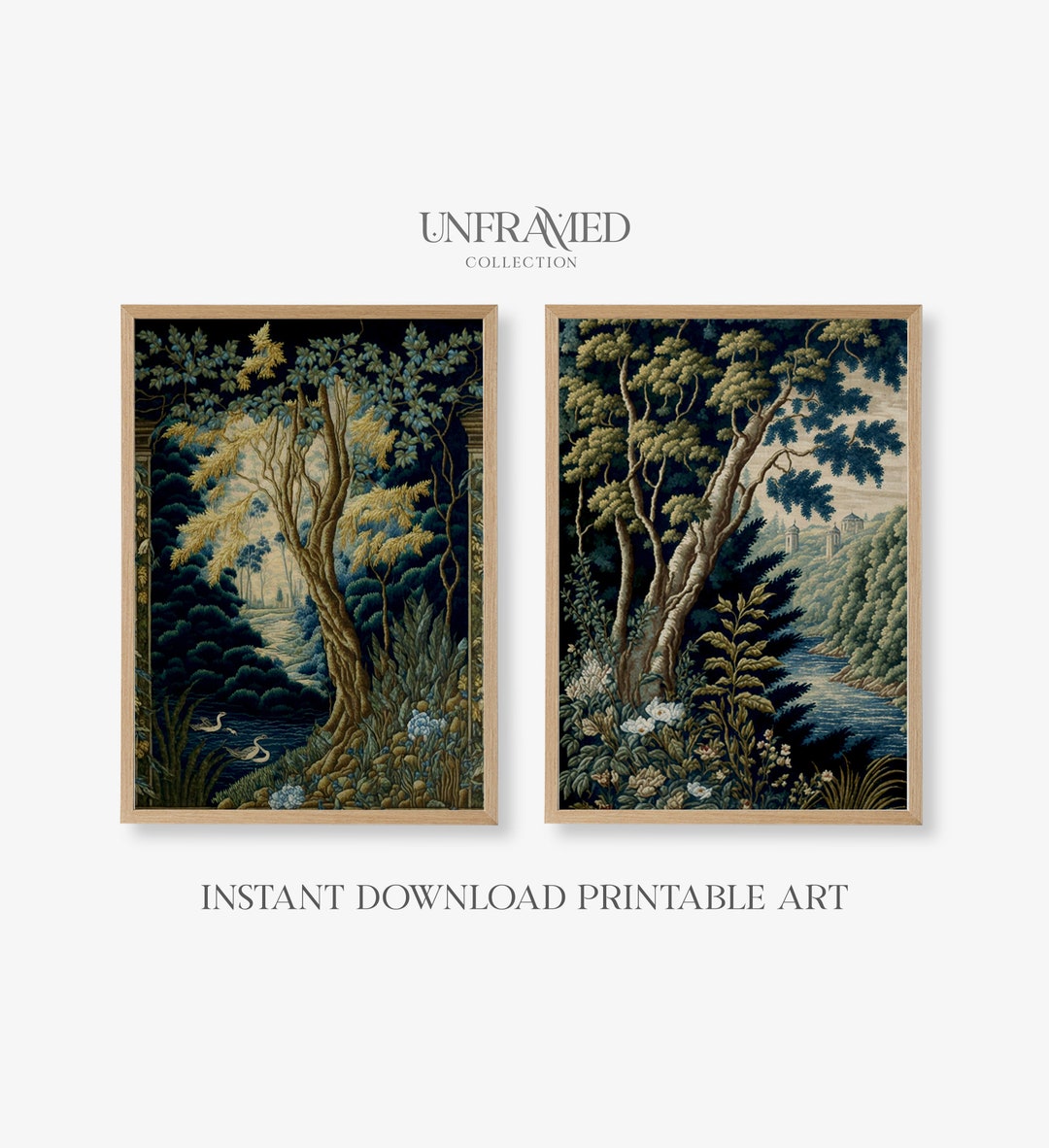 Verdure Tapestry Set of 2 Printable Posters Leafy (Download Now) - Etsy