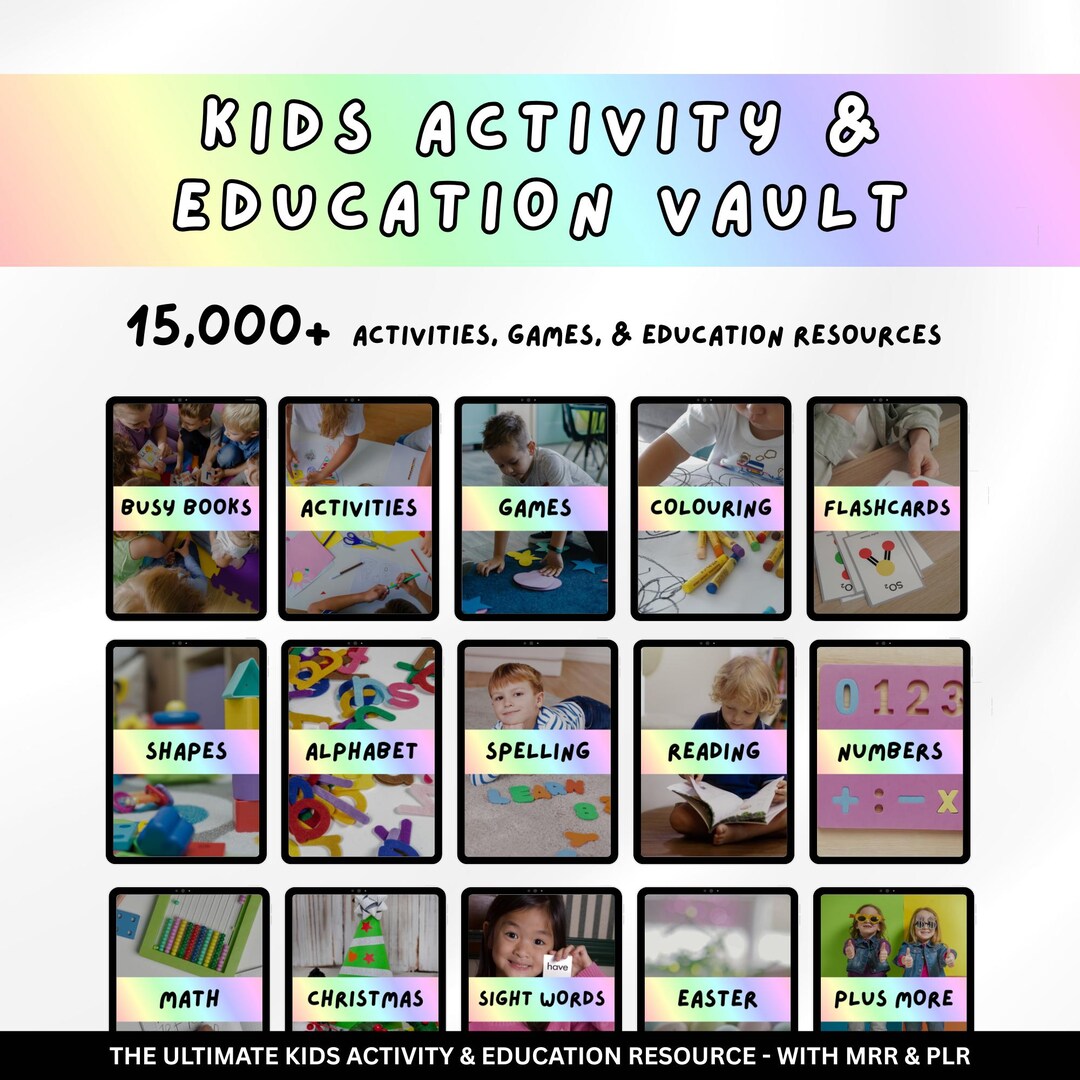 Kids Activity & Education Vault | Done-for-you Printable Digital ...
