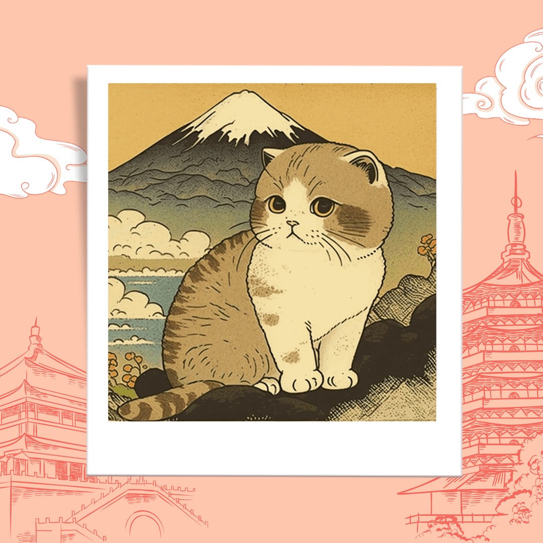 Cute Vintage Cat Poster Wall Decor Animal Lover Gift Retro - Etsy