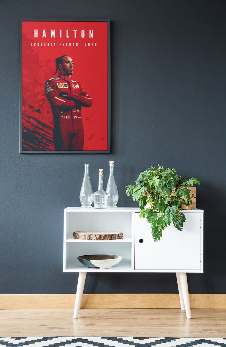 Lewis Hamilton F1 Poster: Scuderia Ferrari 2025 Vertical Wall Art - Etsy