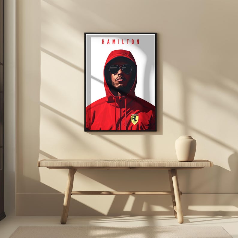 Lewis Hamilton Ferrari F1 Poster: Minimalist Vertical Wall Art - Etsy