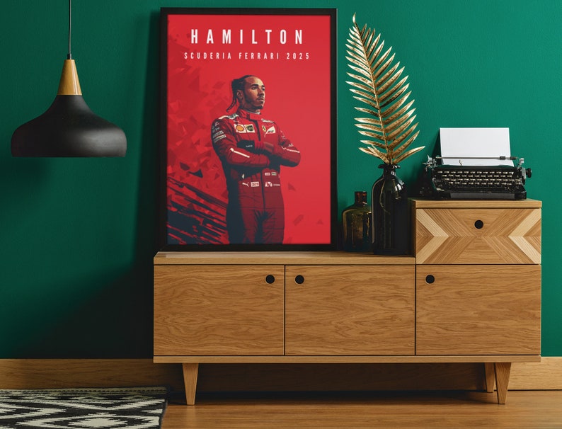 Lewis Hamilton F1 Poster: Scuderia Ferrari 2025 Vertical Wall Art - Etsy