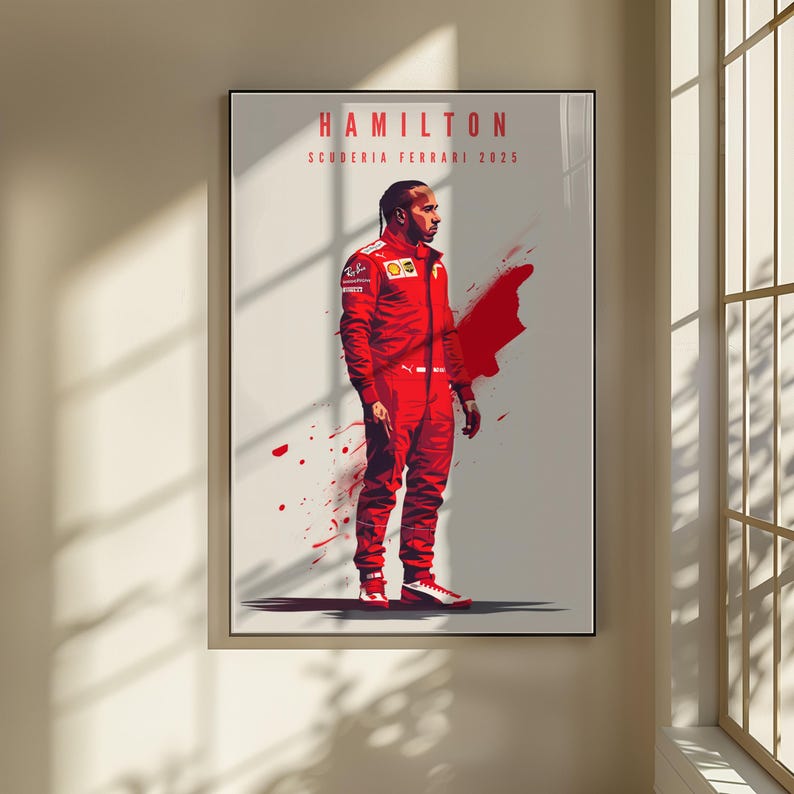 F1 Lewis Hamilton Poster Formula 1 Scuderia Ferrari 2025 Mock up ...