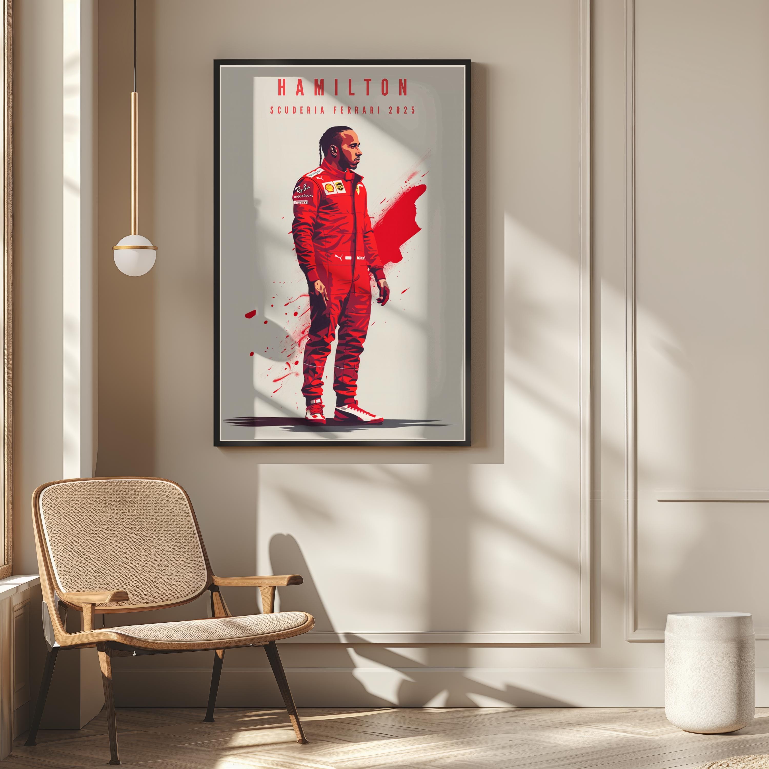 F1 Lewis Hamilton Poster Formula 1 Scuderia Ferrari 2025 Mock up ...