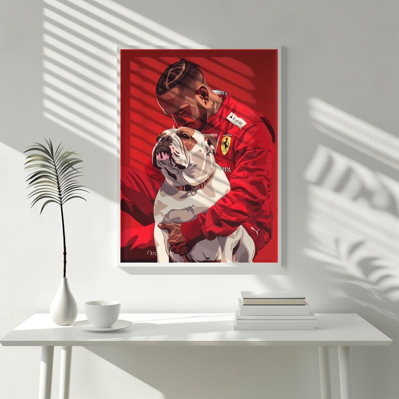 F1 Lewis Hamilton Minimalistic Poster Formula 1 Roscoe British Bulldog ...