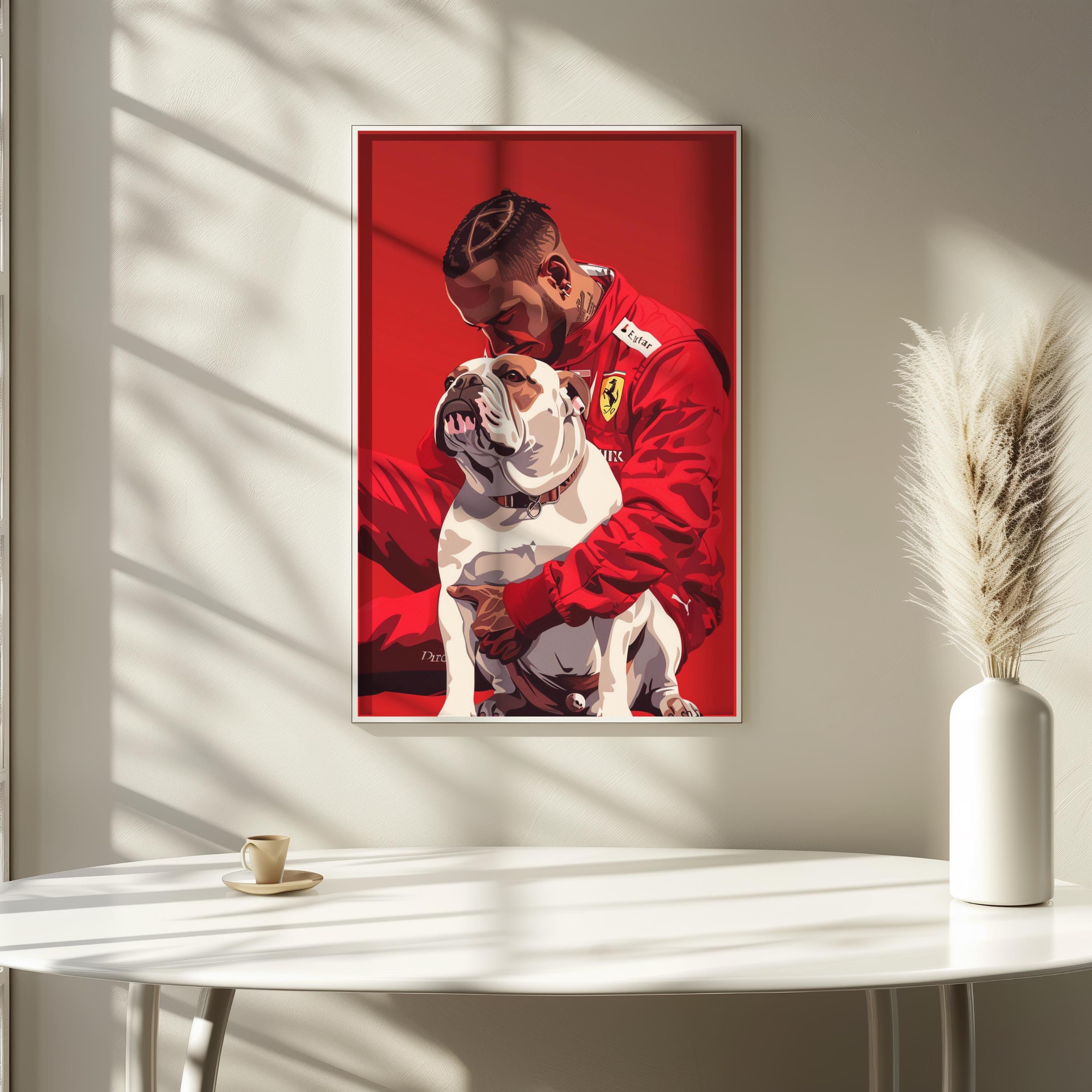 F1 Lewis Hamilton Minimalistic Poster Formula 1 Roscoe British Bulldog ...