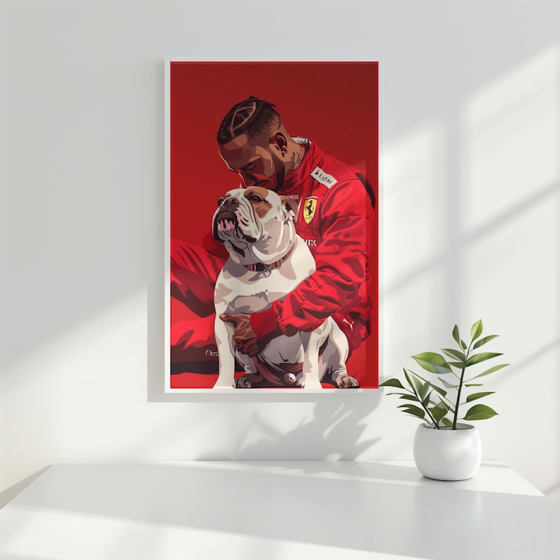 F1 Lewis Hamilton Minimalistic Poster Formula 1 Roscoe British Bulldog ...