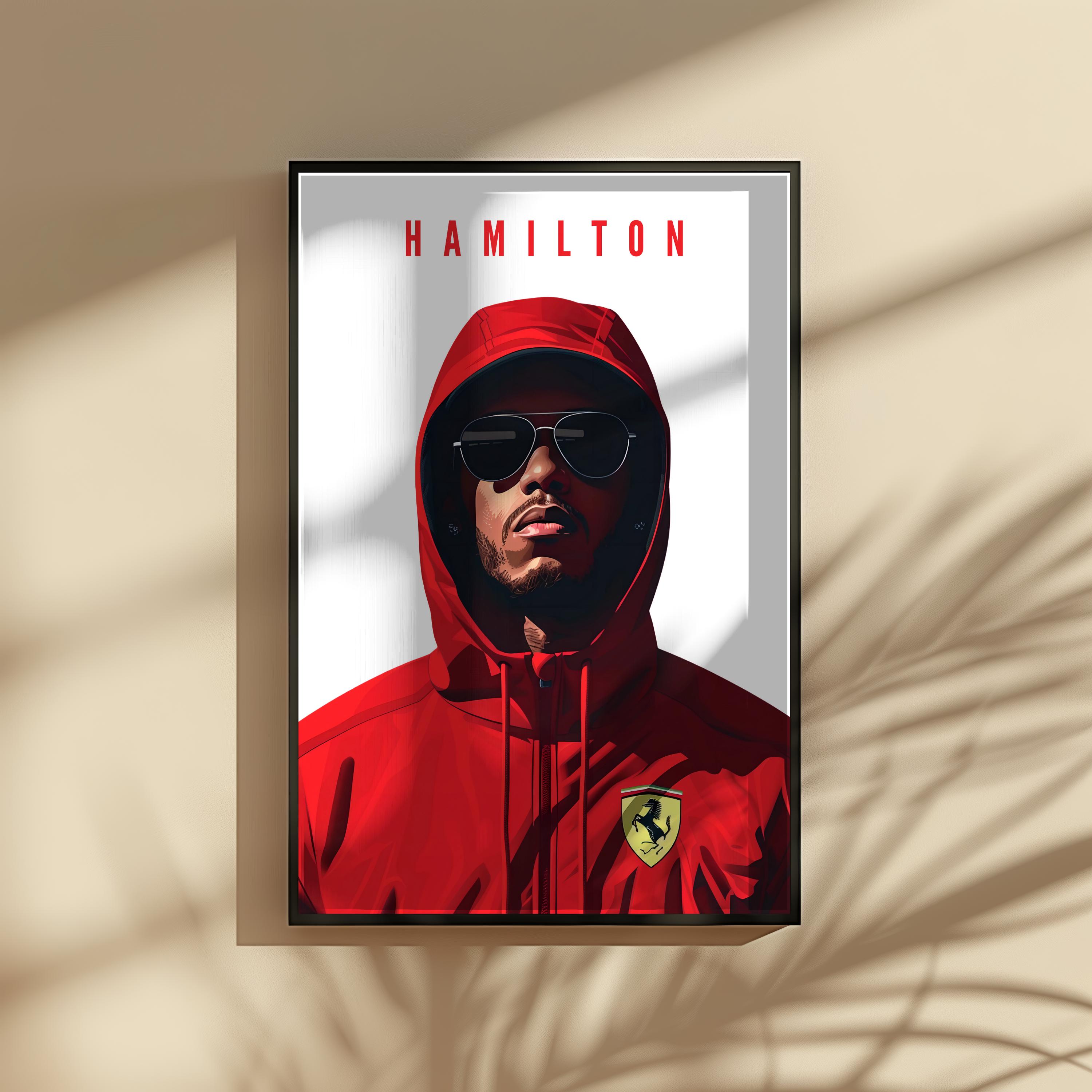 Lewis Hamilton Ferrari F1 Poster: Minimalist Vertical Wall Art - Etsy