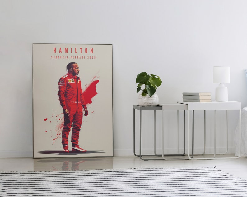 F1 Lewis Hamilton Poster Formula 1 Scuderia Ferrari 2025 Mock up ...