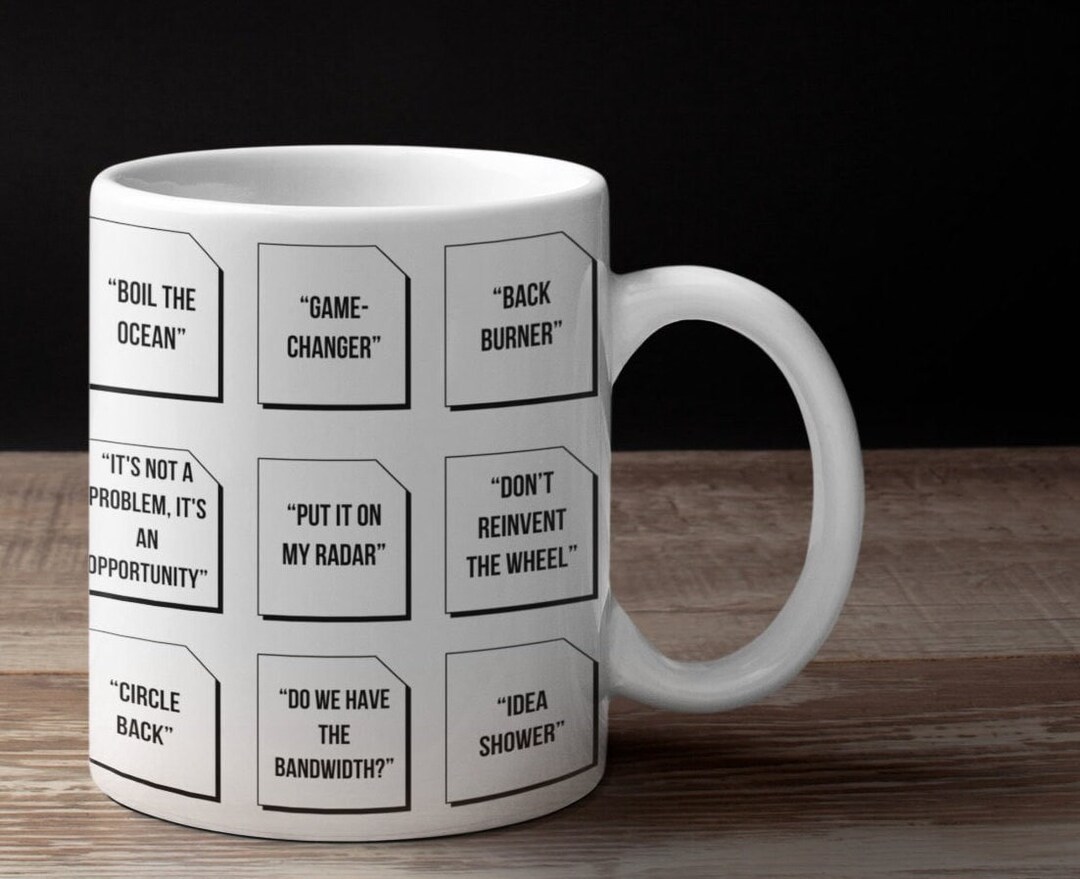 Bullshit Bingo Mug for Office Management Speak Cringey Gift Co-workers ...