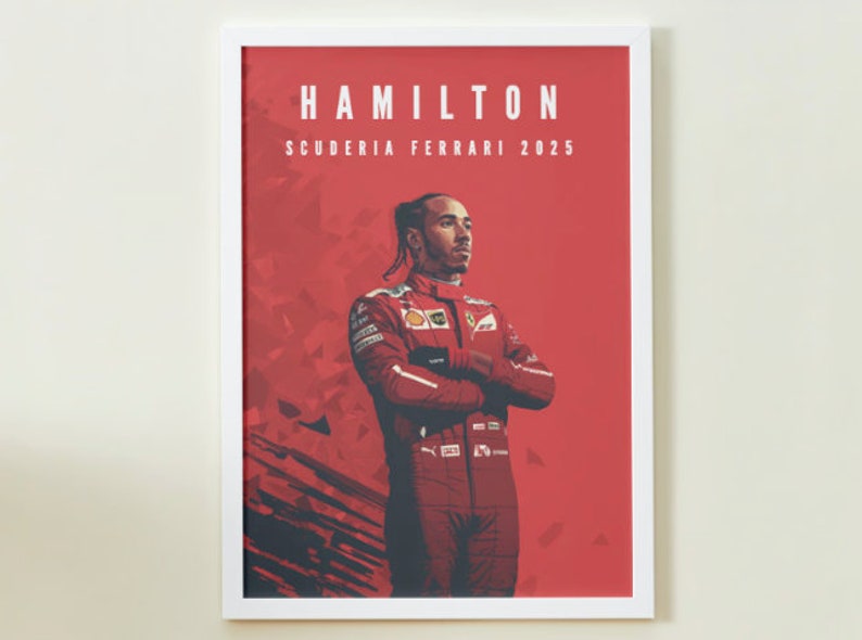 Lewis Hamilton F1 Poster: Scuderia Ferrari 2025 Vertical Wall Art - Etsy