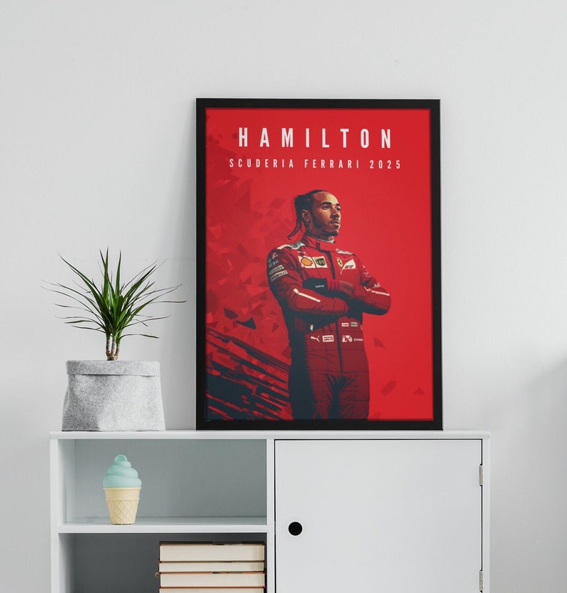 Lewis Hamilton F1 Poster: Scuderia Ferrari 2025 Vertical Wall Art - Etsy