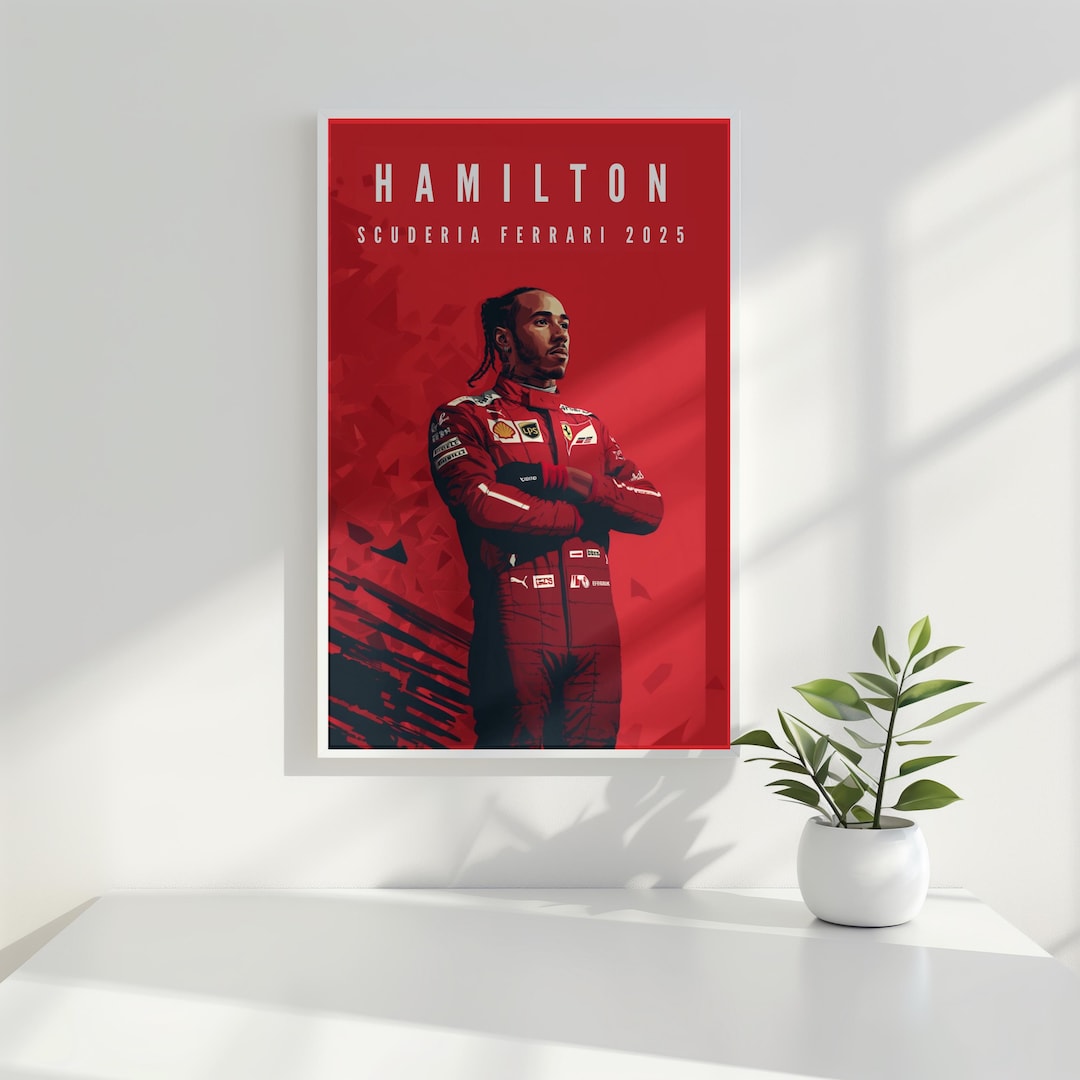 F1 Lewis Hamilton Poster Formula 1 Scuderia Ferrari 2025 Mock up ...