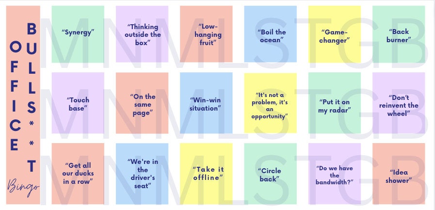 Bullshit Bingo Mug for Office Management Speak Cringey Gift Co-workers ...