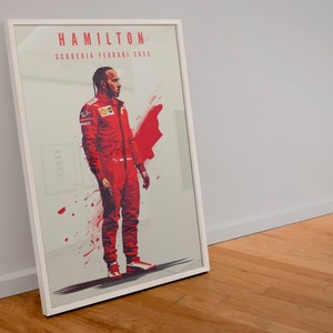 F1 Lewis Hamilton Poster Formula 1 Scuderia Ferrari 2025 Mock up ...