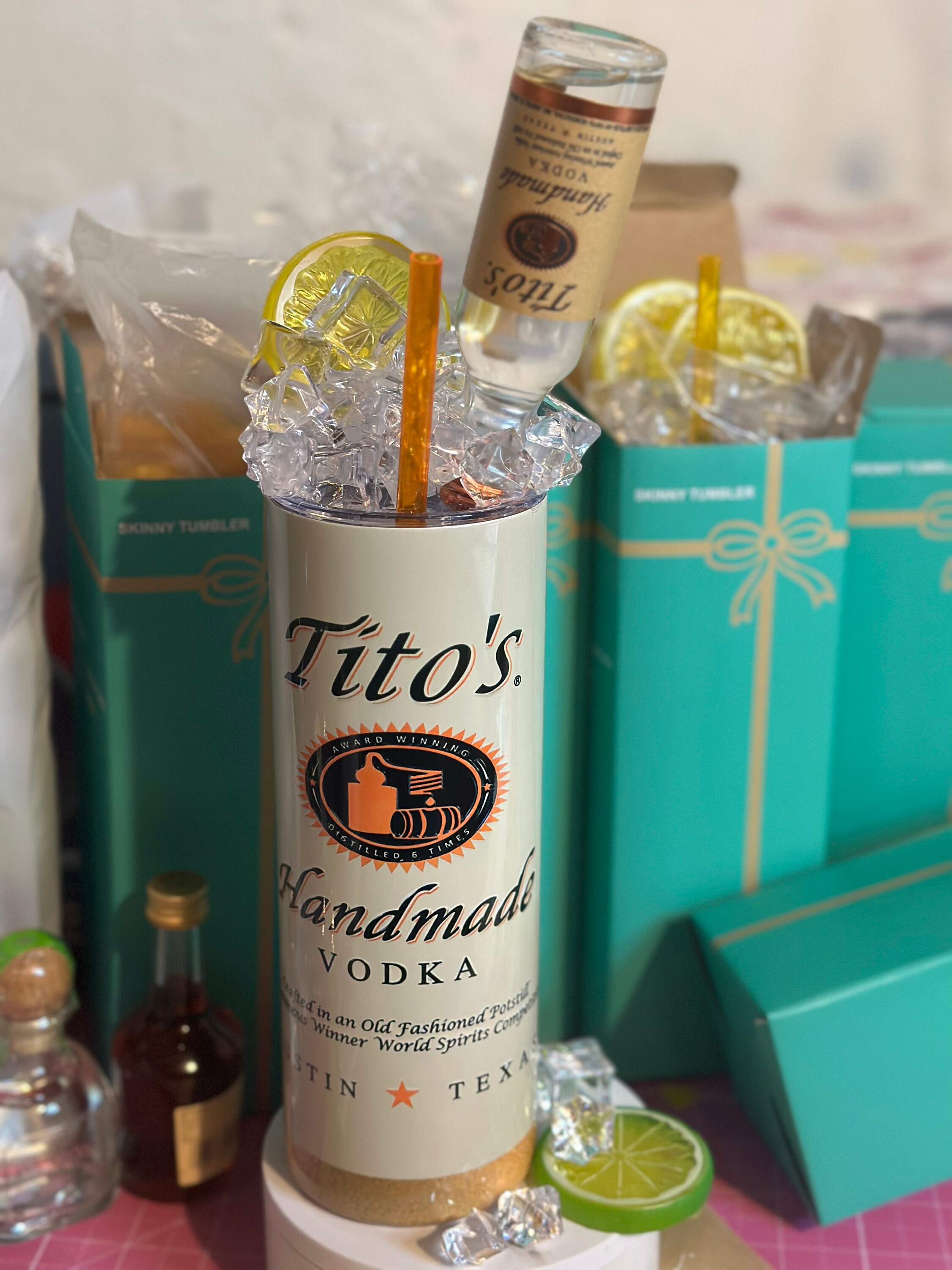 Titos 20 Oz Skinny Tumbler With Shot Topper - Etsy