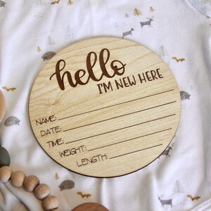 Wooden Birth Details Sign Birth Stat Sign Newborn Photography Prop New ...