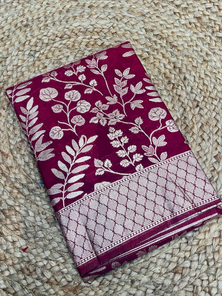 Trending Khadi Georgette Weaving Silk Saree With Antique Zari Wooven ...