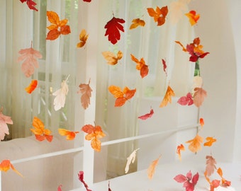 Hanging Autumn Leaves, Custom Hanging Flowers Kit, DIY Ceiling Flower ...