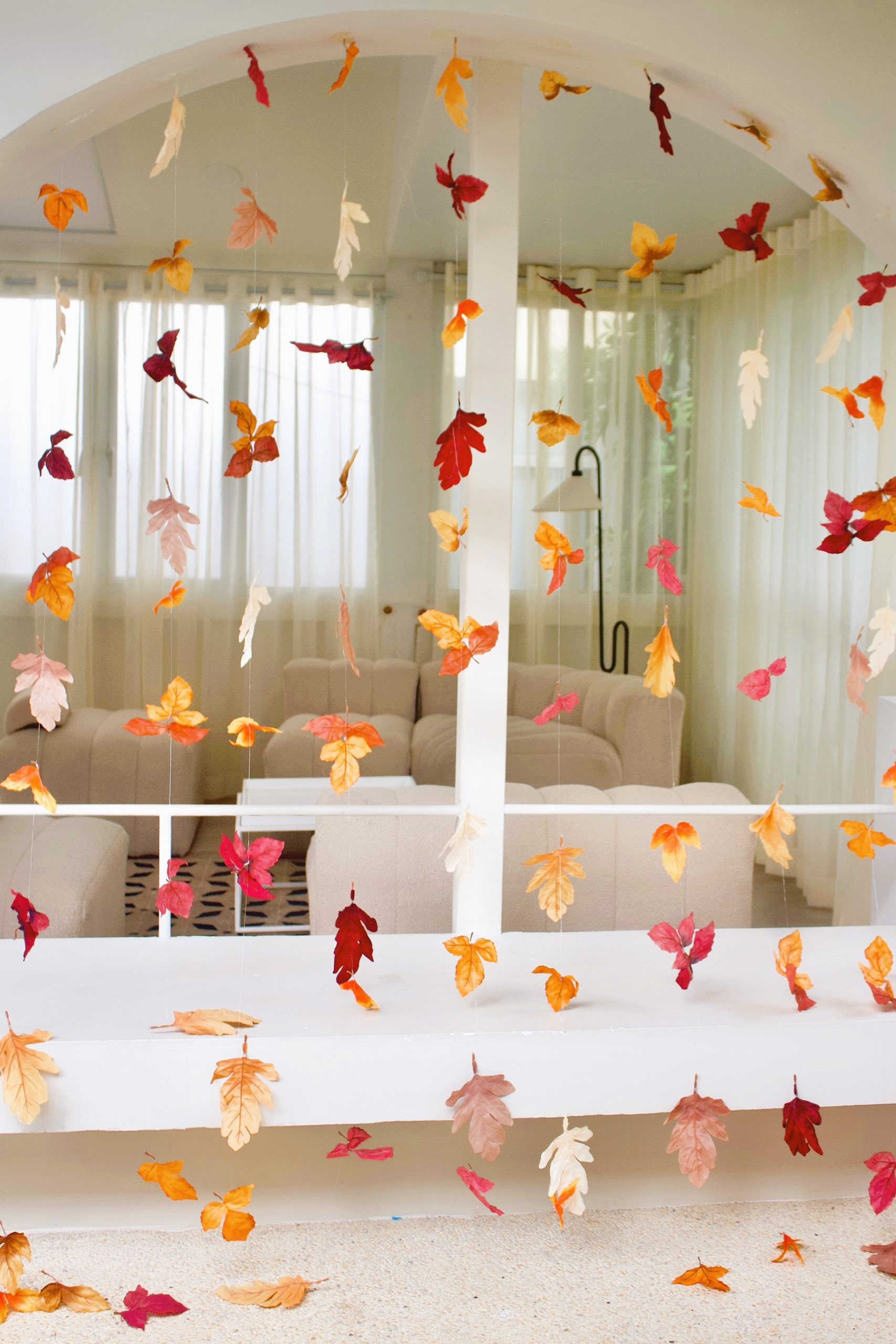 Hanging Autumn Leaves, Custom Hanging Flowers Kit, DIY Ceiling Flower ...