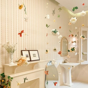 Floating Flower Wall Hanging Backdrop, Hanging Flower Garland, Custom ...