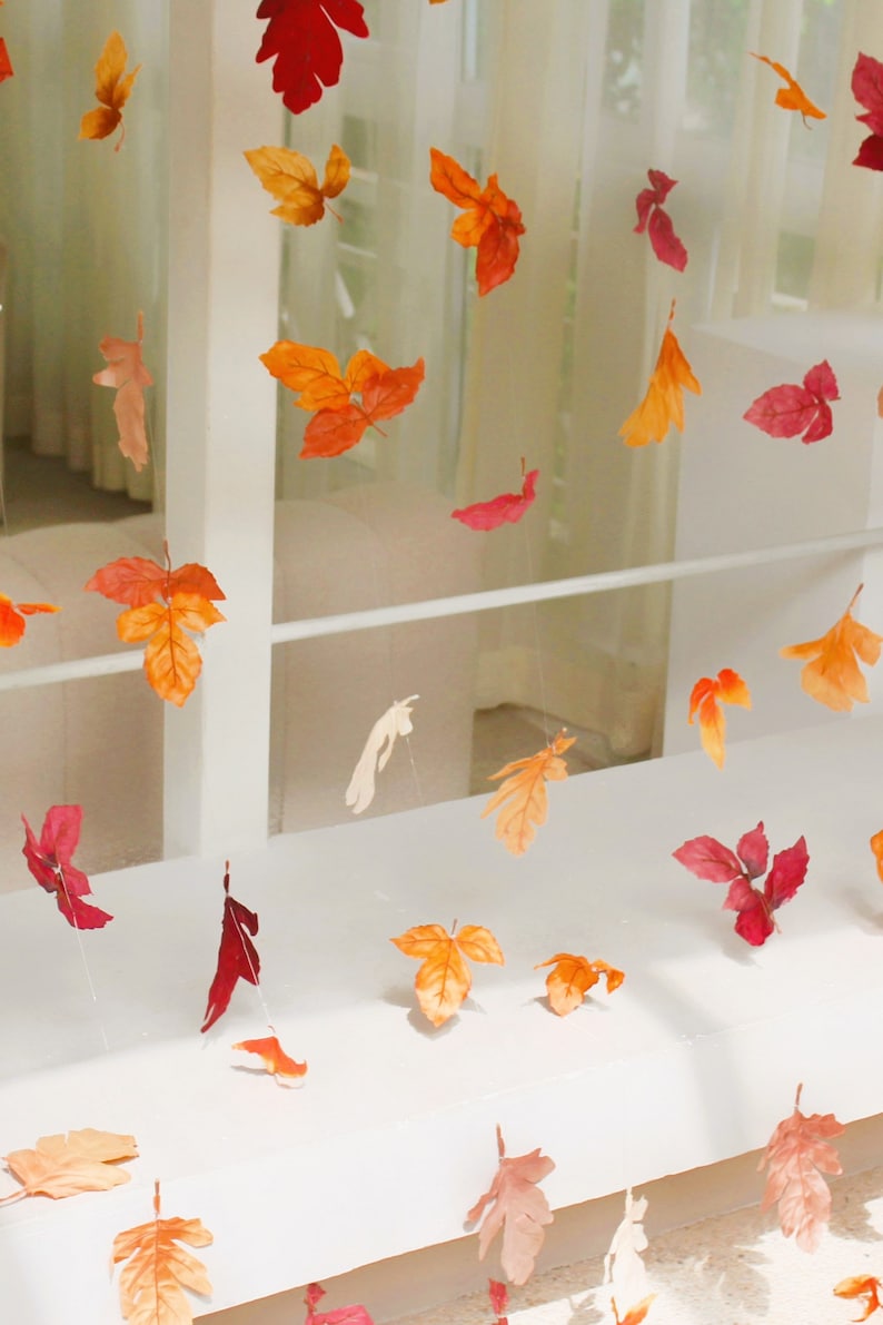 Hanging Autumn Leaves, Custom Hanging Flowers Kit, DIY Ceiling Flower ...