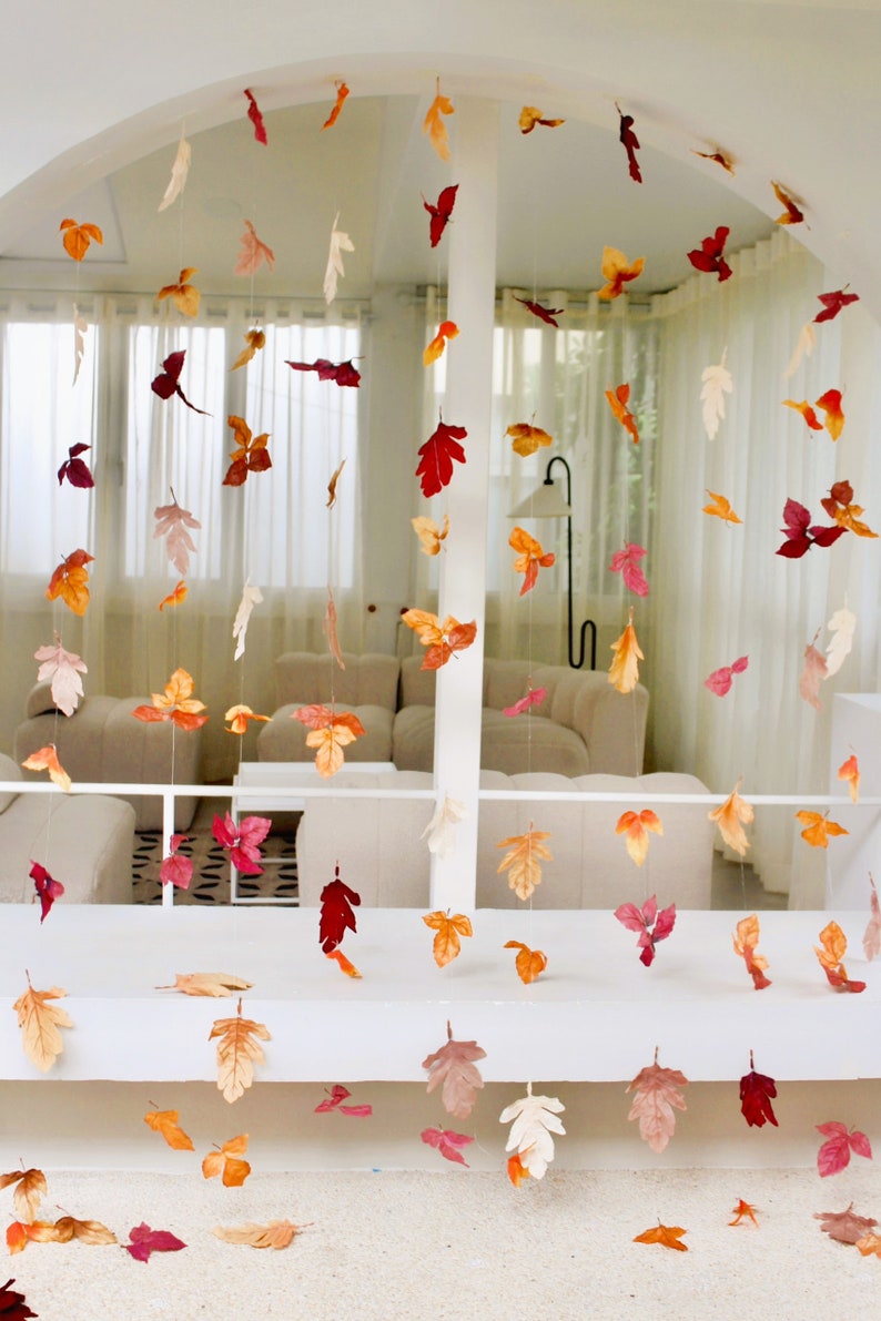 Hanging Autumn Leaves, Custom Hanging Flowers Kit, DIY Ceiling Flower ...