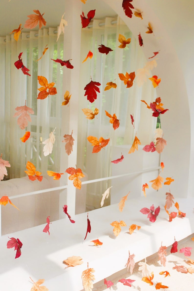 Hanging Autumn Leaves, Custom Hanging Flowers Kit, DIY Ceiling Flower ...