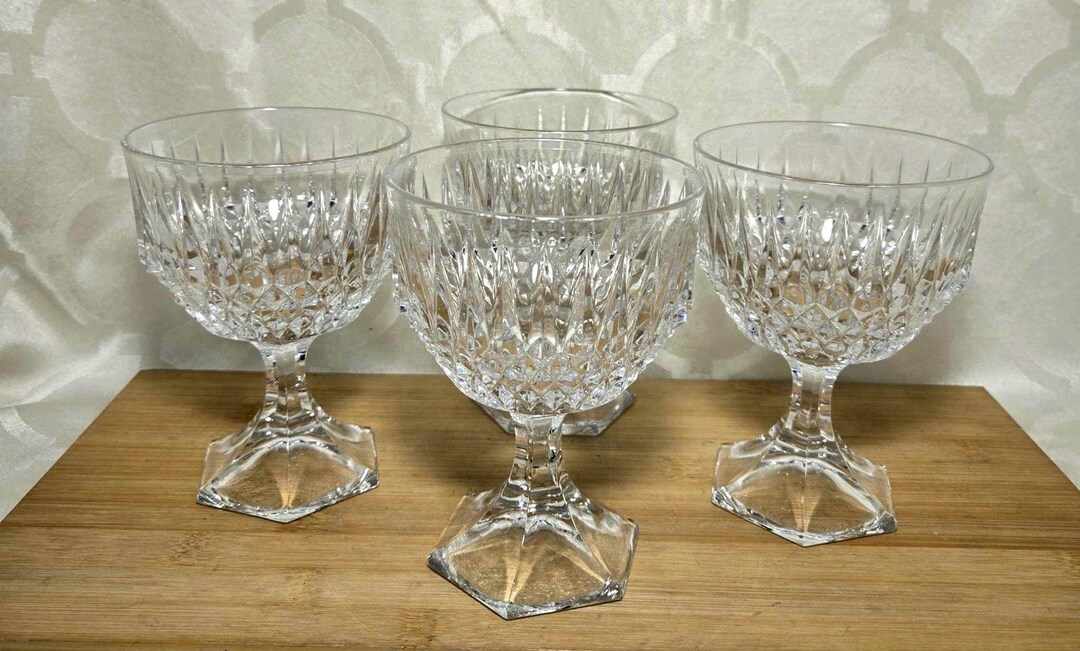 Vintage Fostoria Stratton Champagne Sherbet Glasses. Set of 4 - Etsy