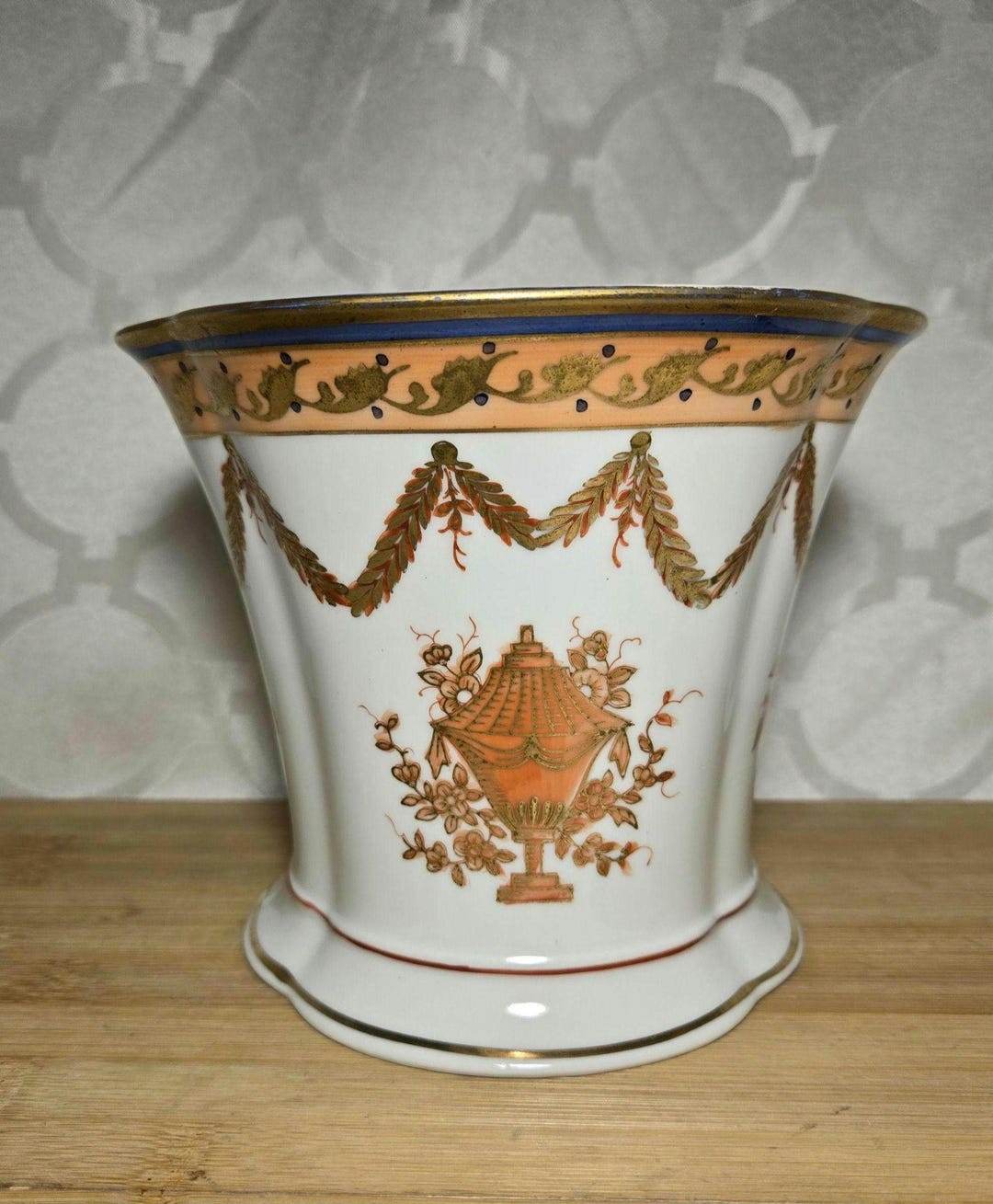 Vintage Lowestoft Orange Pattern Handpainted Japan Bowl Planter. - Etsy