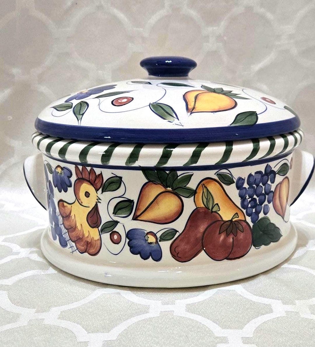 Vintage Rooster Fruit Casserole Dish. Style and Eyes by Baum Brother ...
