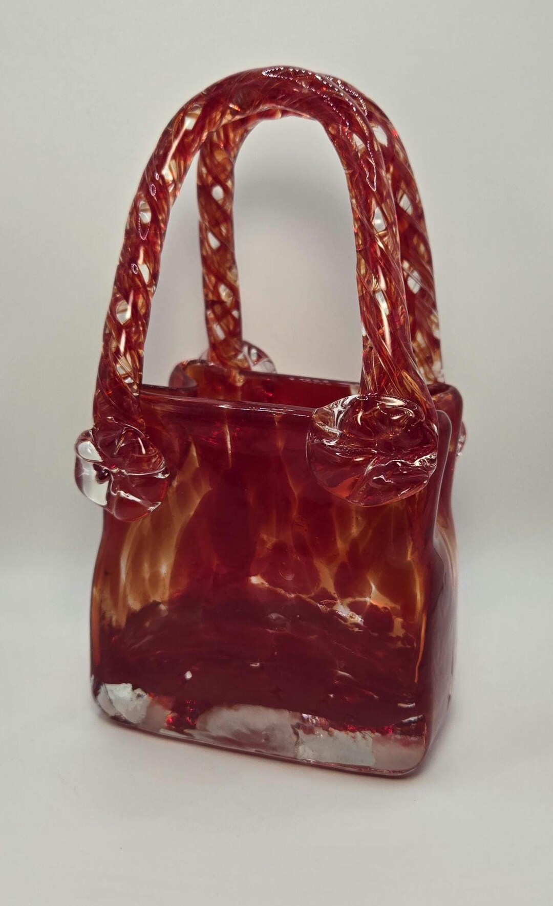 Vintage Murona Red Glass Purse. Handblown Murona Glass Art Purse. - Etsy