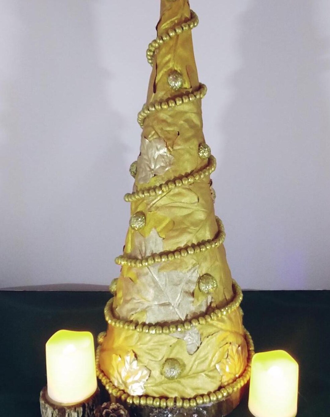 Gold Christmas Tree. Gold Tabletop Christmas Tree. Golden Glam Roaring ...