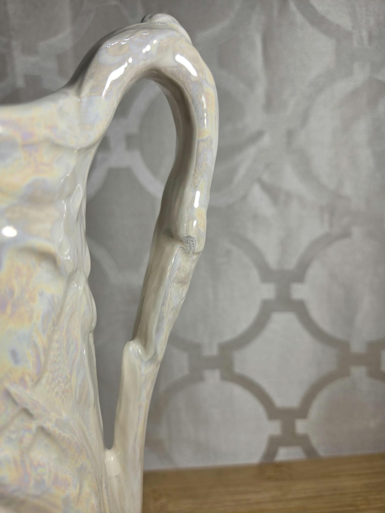 Vintage High Relief of Paul and Virginia Motif Iridescence Pitcher ...