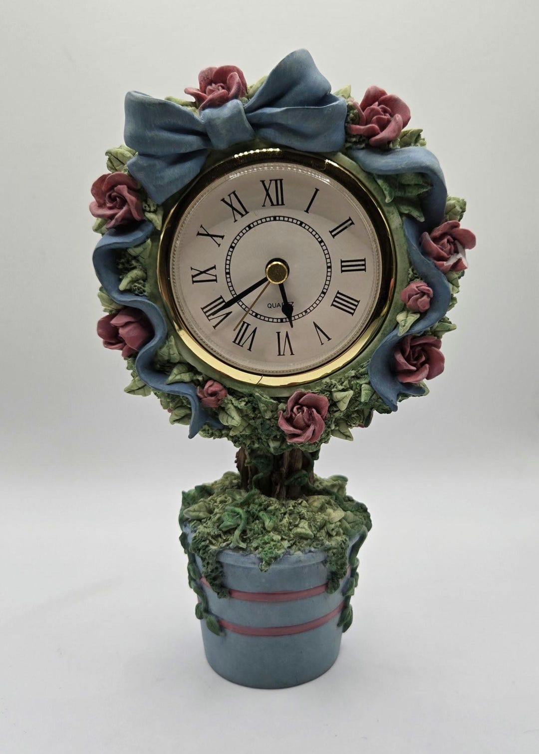 Rare Vintage Clock Juliana Collection Mary Hughes Enesco Topiary Clock ...
