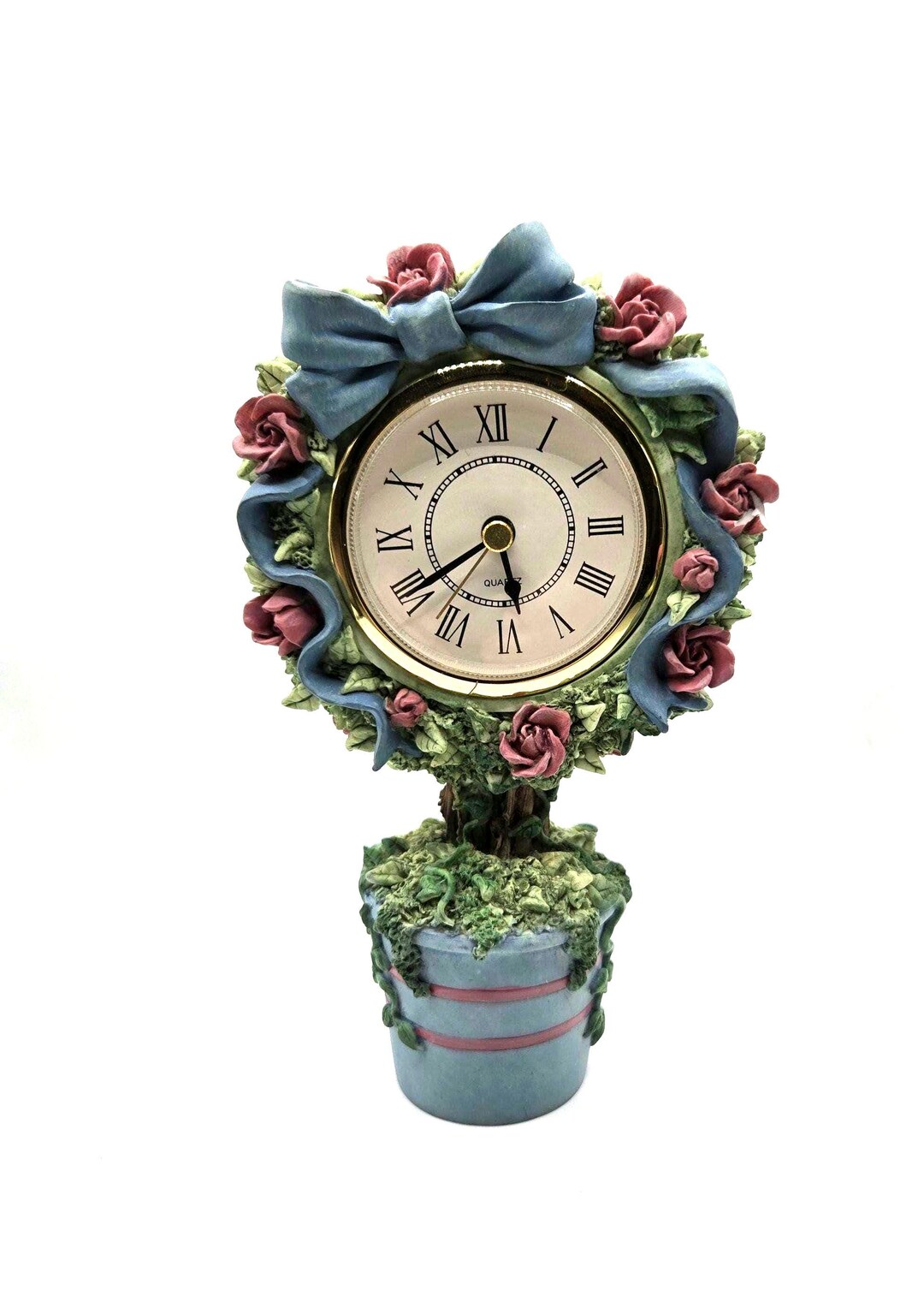 Rare Vintage Clock Juliana Collection Mary Hughes Enesco Topiary Clock ...