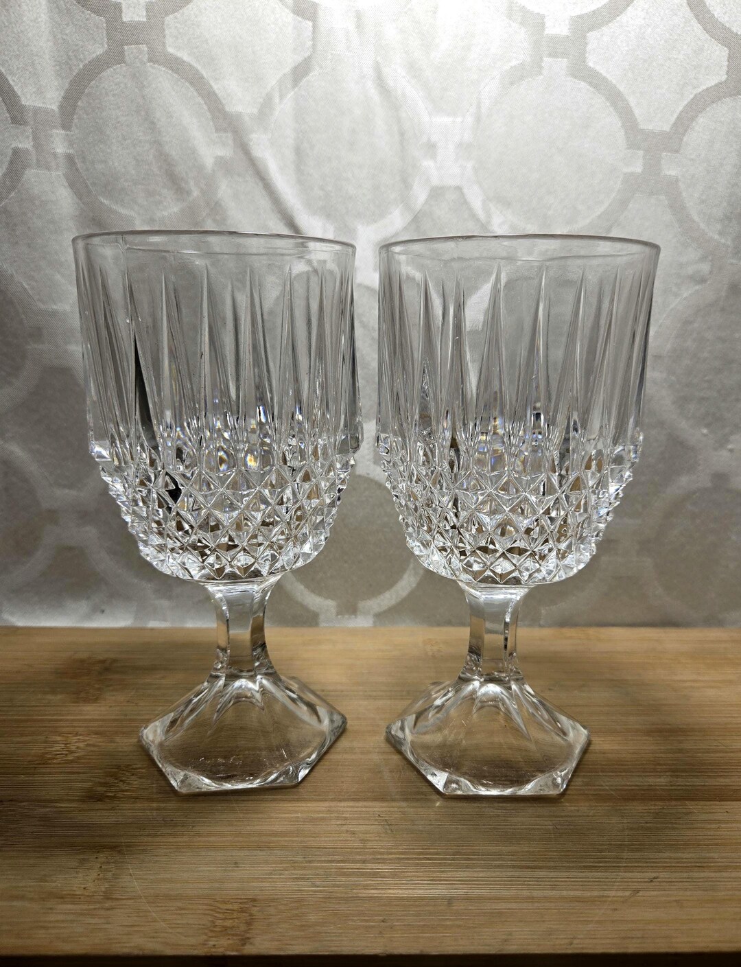 Vintage Fostoria Stratton Wine Water Goblet Glasses. Set of 2 - Etsy