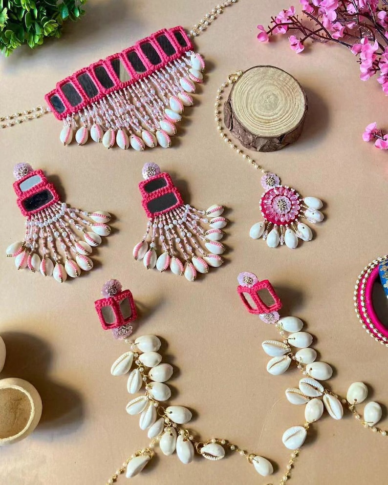 Choker Necklace Set: Exquisite Handcrafted Ensemble With Mirror Work ...