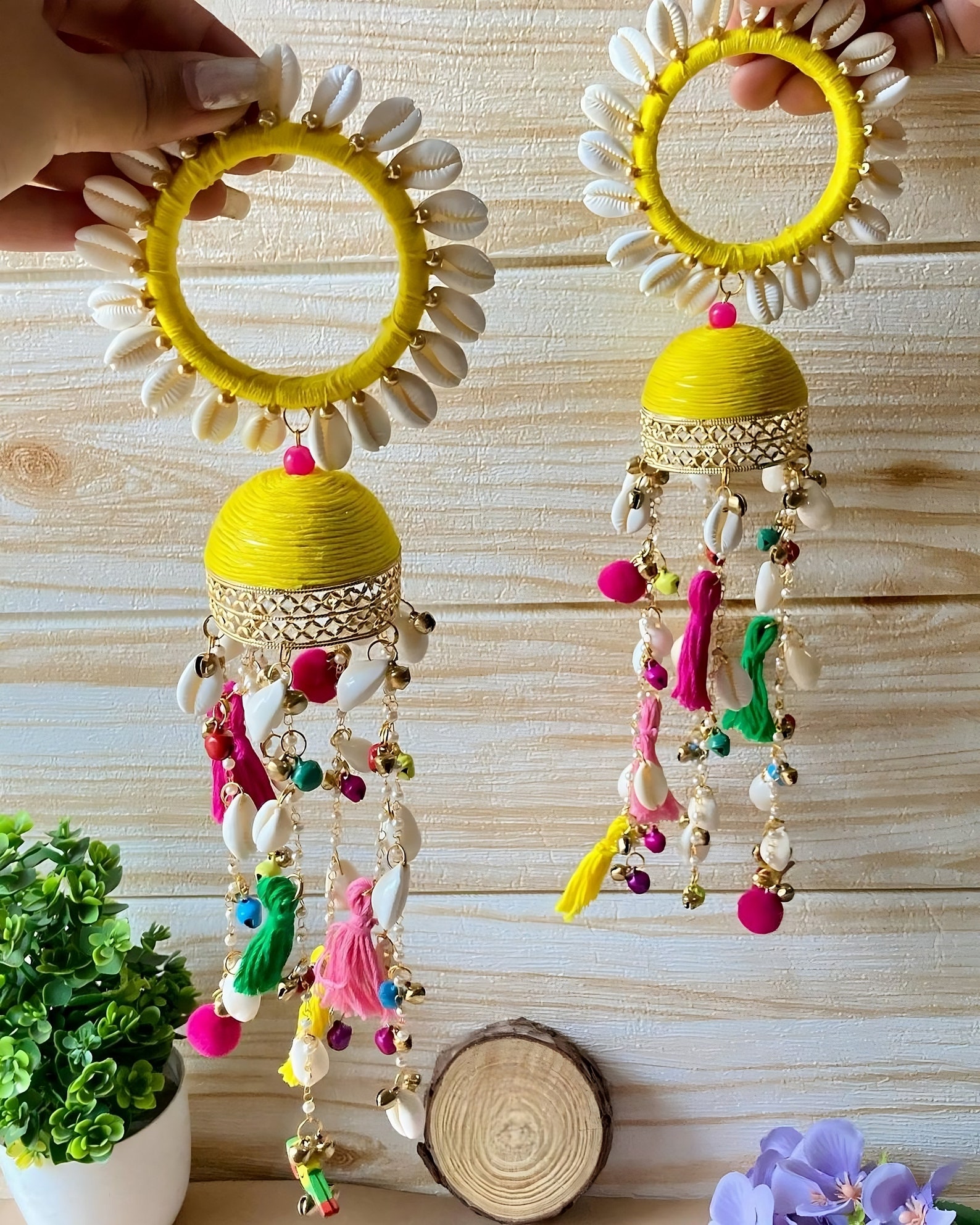 Mirror Work & Cowrie Shell Jewelry Set - Choker Necklaces, Earrings ...