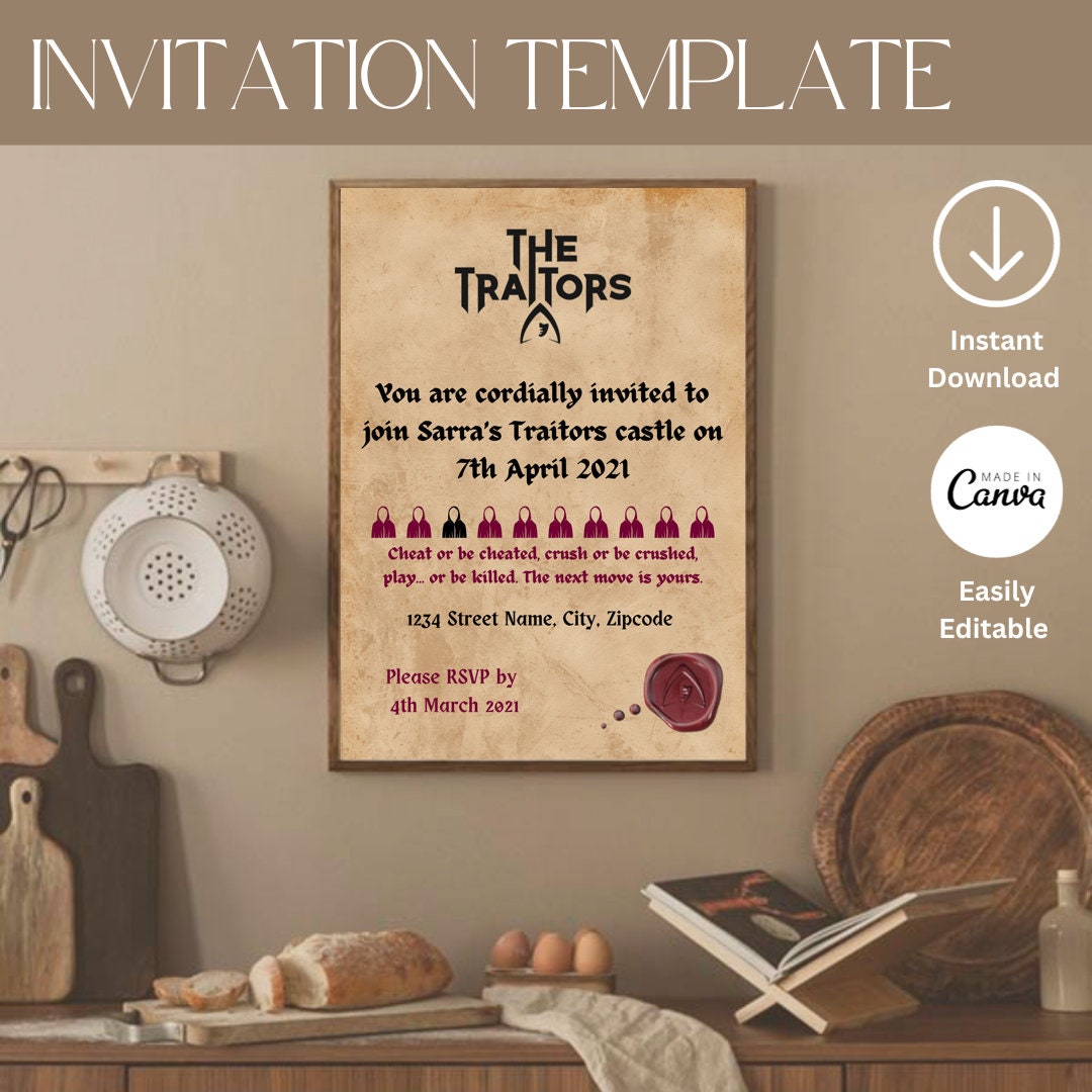 The Traitors Party Poster Invite - Etsy