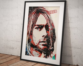 Kurt Cobain Digital Download Print Nirvana Wall Art Rock - Etsy