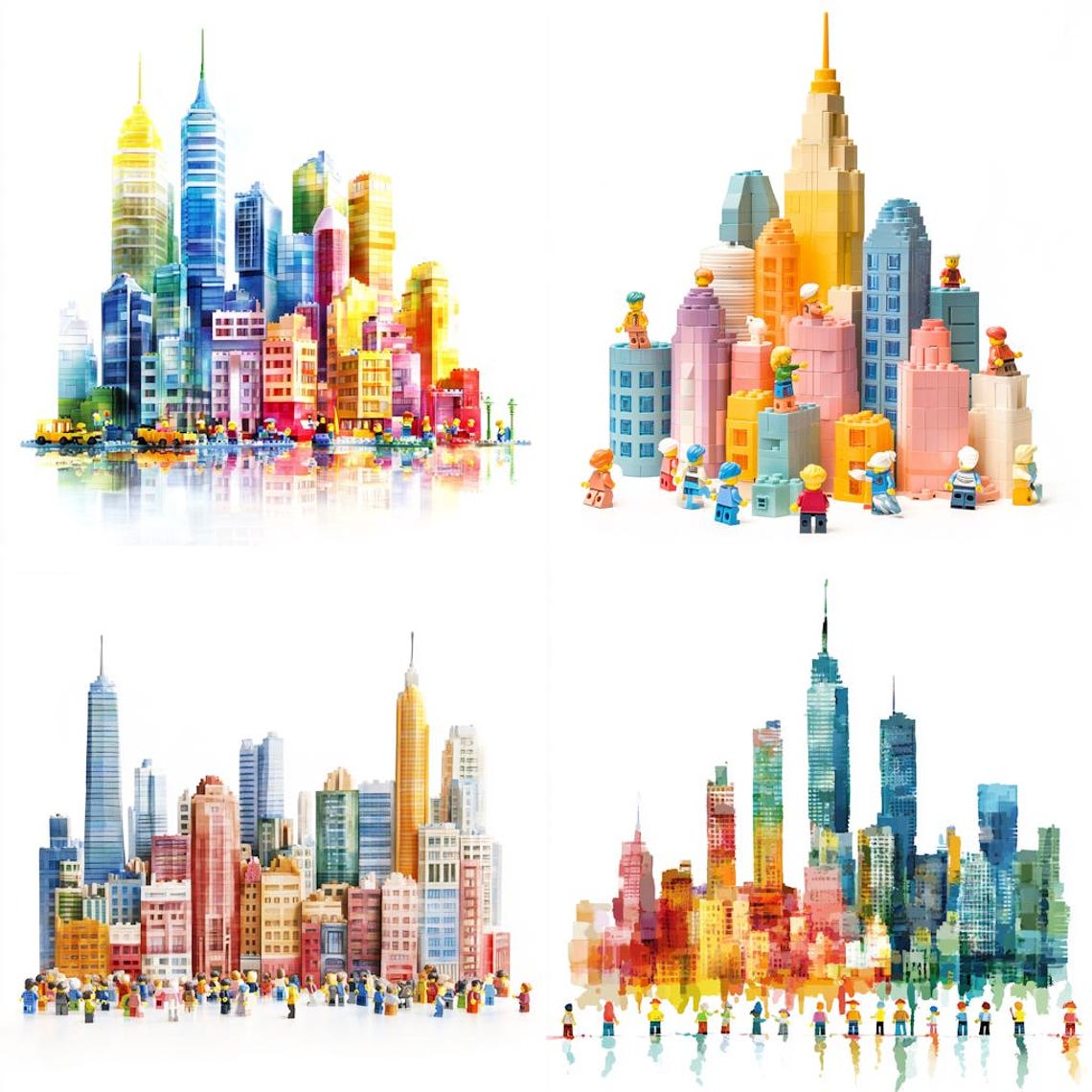 Pastel Cityscape Clipart Watercolour Skyscraper Builders, Watercolour ...