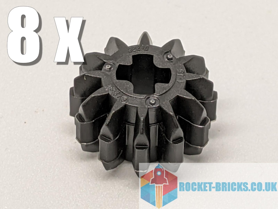 8x New LEGO 32270 Gear 12 Tooth Double Bevel in Black, 4177431 - Etsy